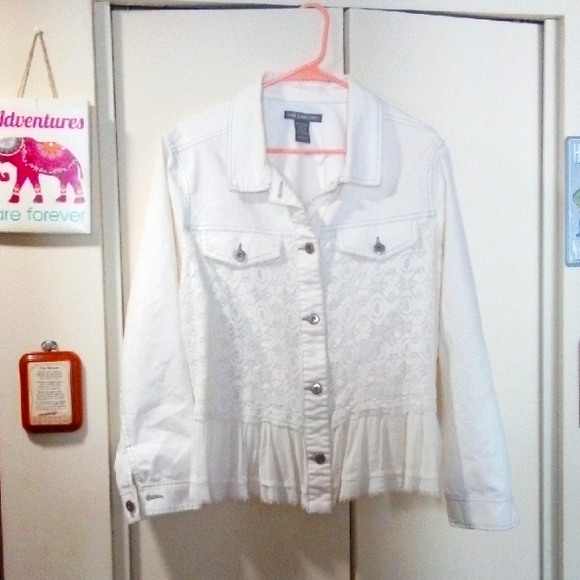 Kate & Mallory | Jackets & Coats | Kate Mallory White Jean Jacket ...
